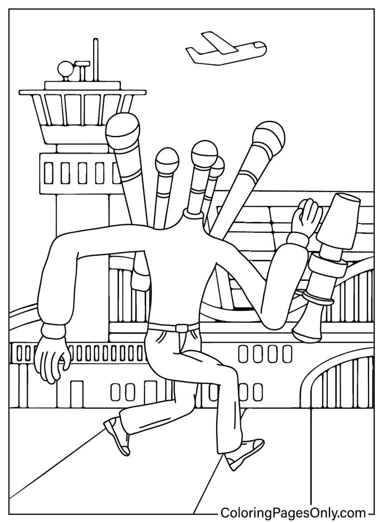 Microphone Mecha Boss Coloring Pages - Free Printable PDF & Online Coloring