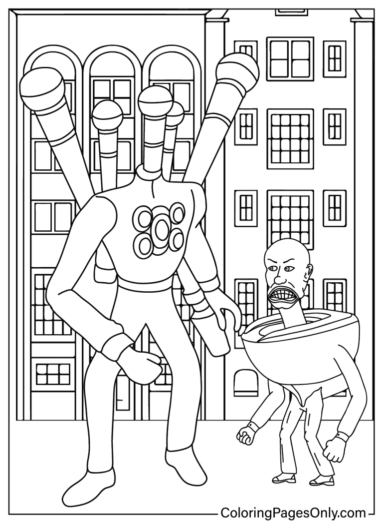 Microphone Mecha Boss Coloring Pages - Free Printable PDF & Online Coloring