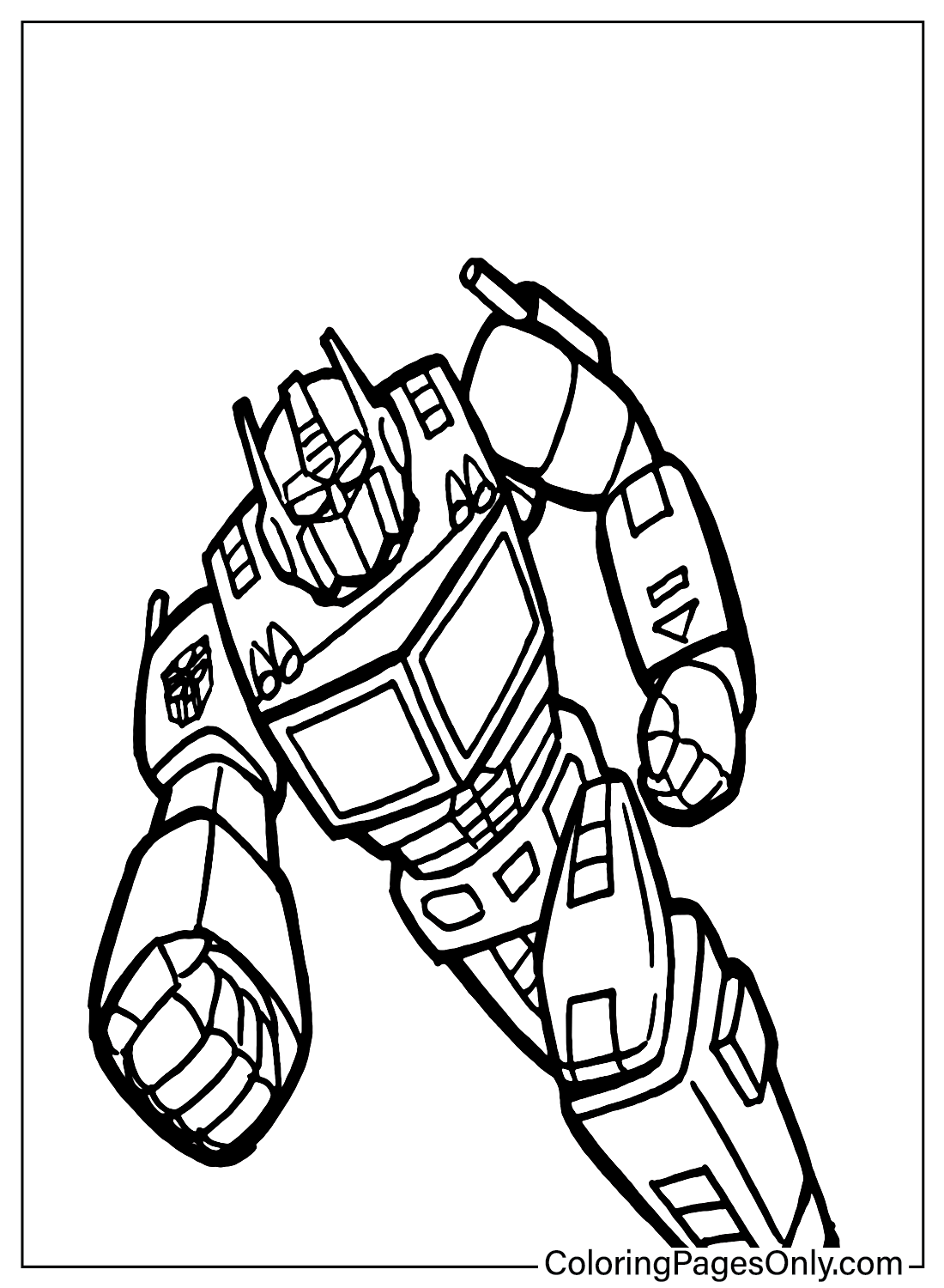 optimus prime movie coloring page