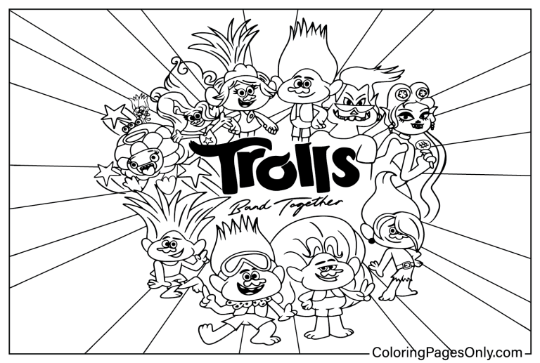 20 Free Printable Trolls Band Together Coloring Pages