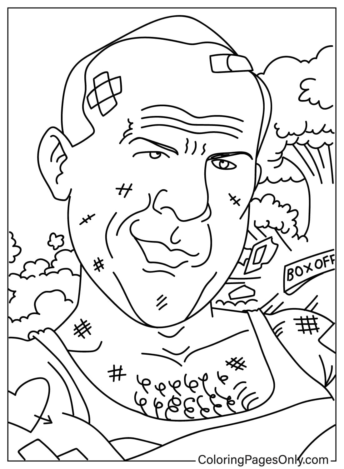Funny Bruce Willis Coloring Page Free Printable Coloring Pages