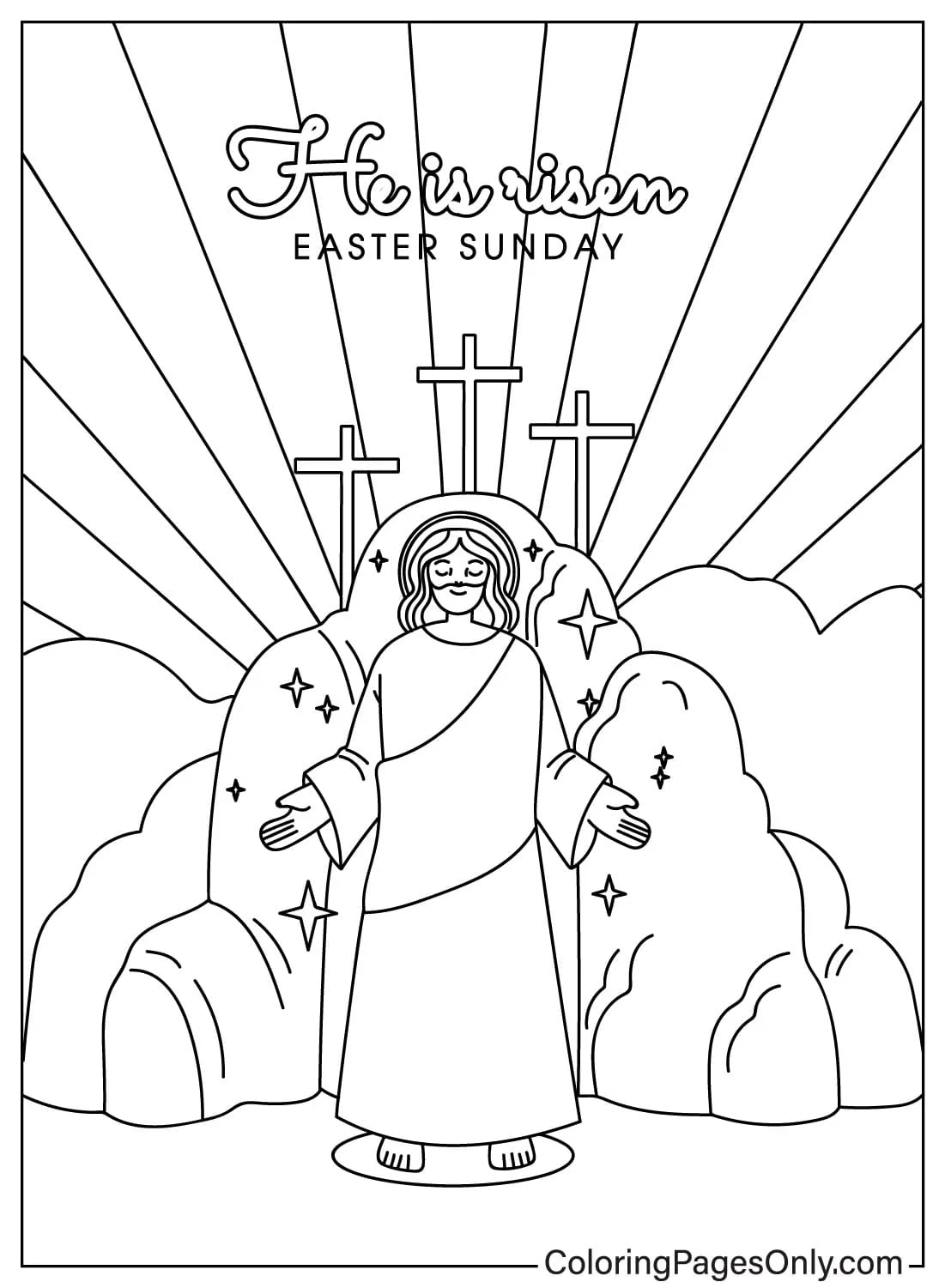 Jesus Resurrected Coloring Page