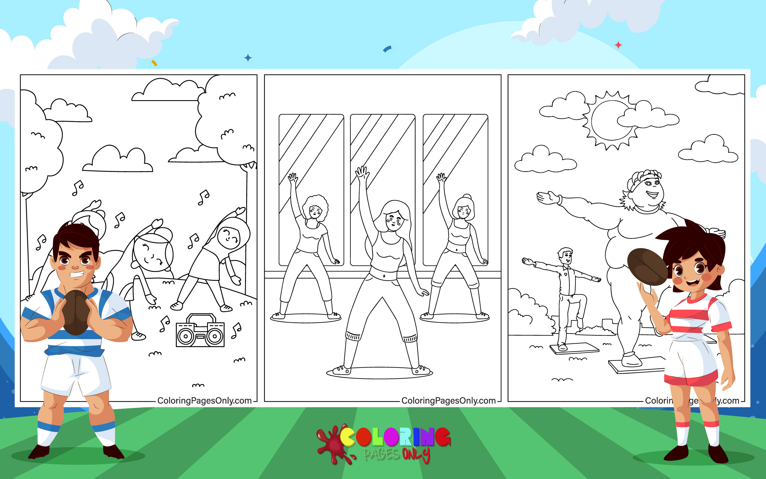 36 Aerobics Coloring Pages - ColoringPagesOnly.com