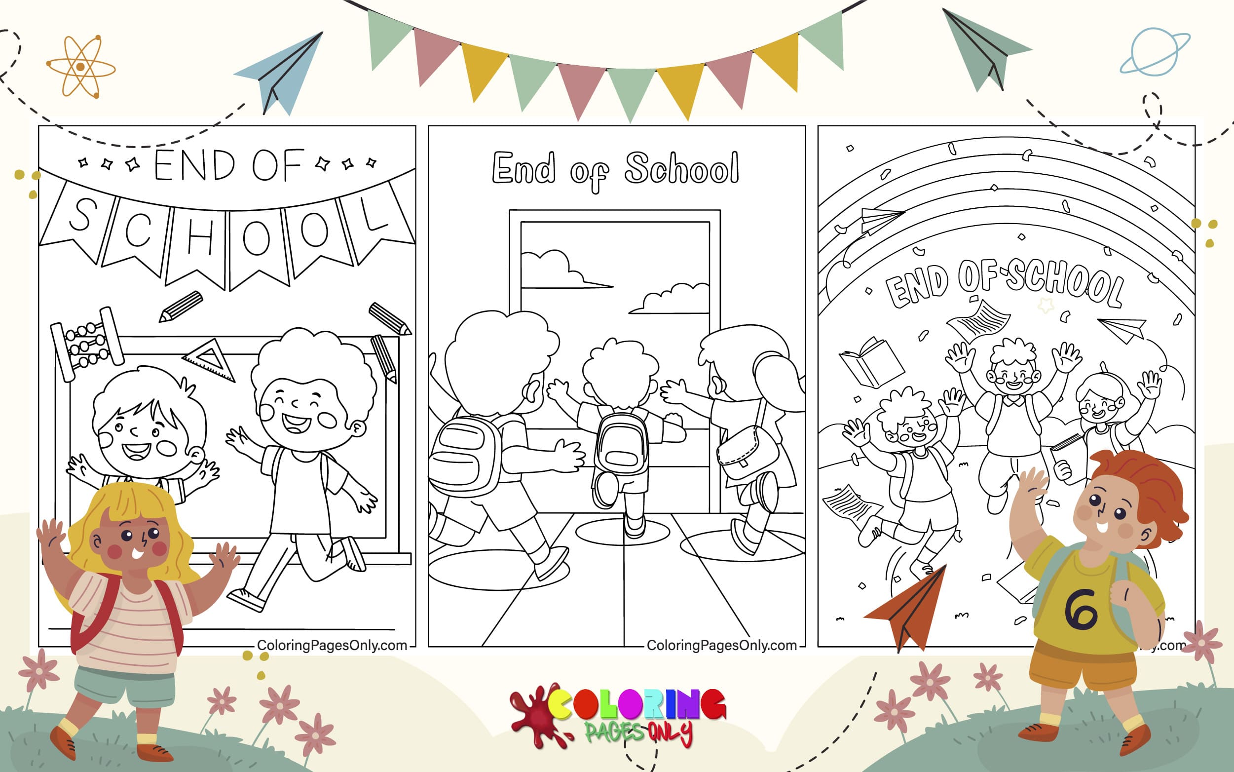 16 páginas para colorear de fin de curso - ColoringPagesOnly.com