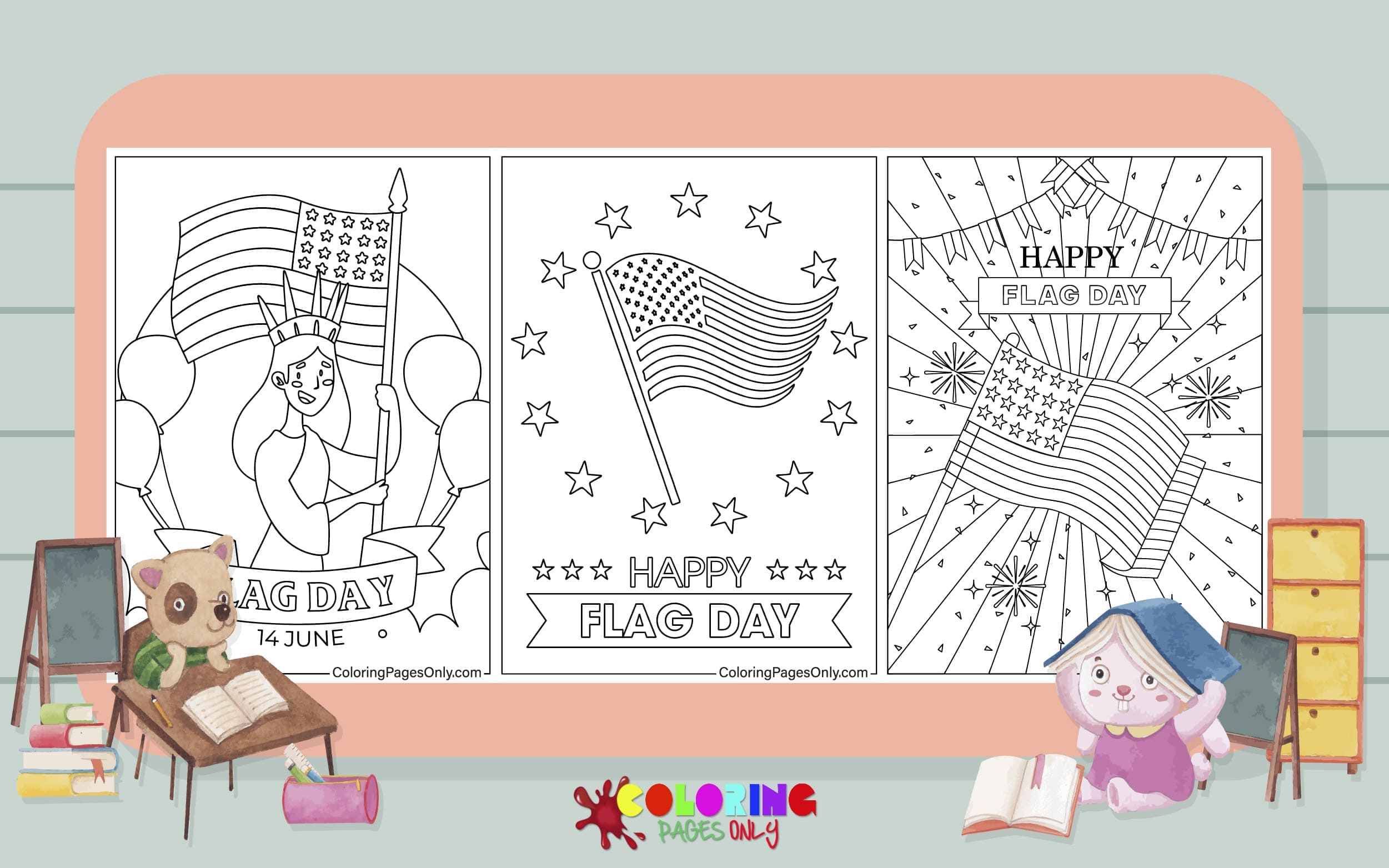 16 Flag Day Coloring Pages - ColoringPagesOnly.com