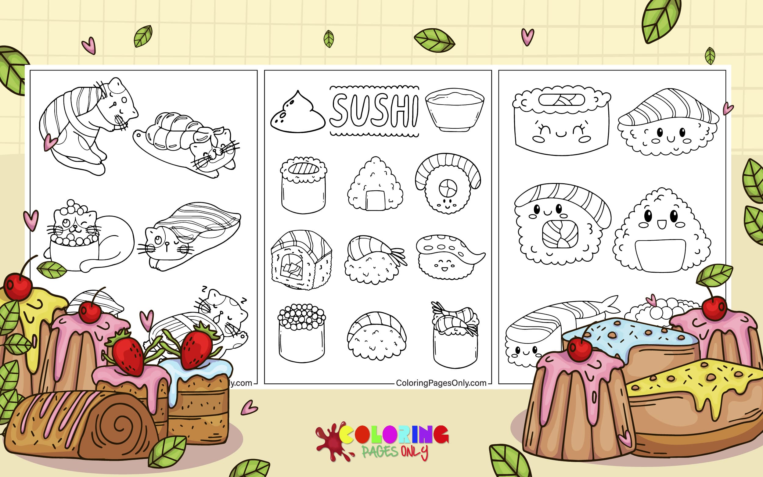 Free Printable Sushi Coloring Pages for Kids - Color & Create