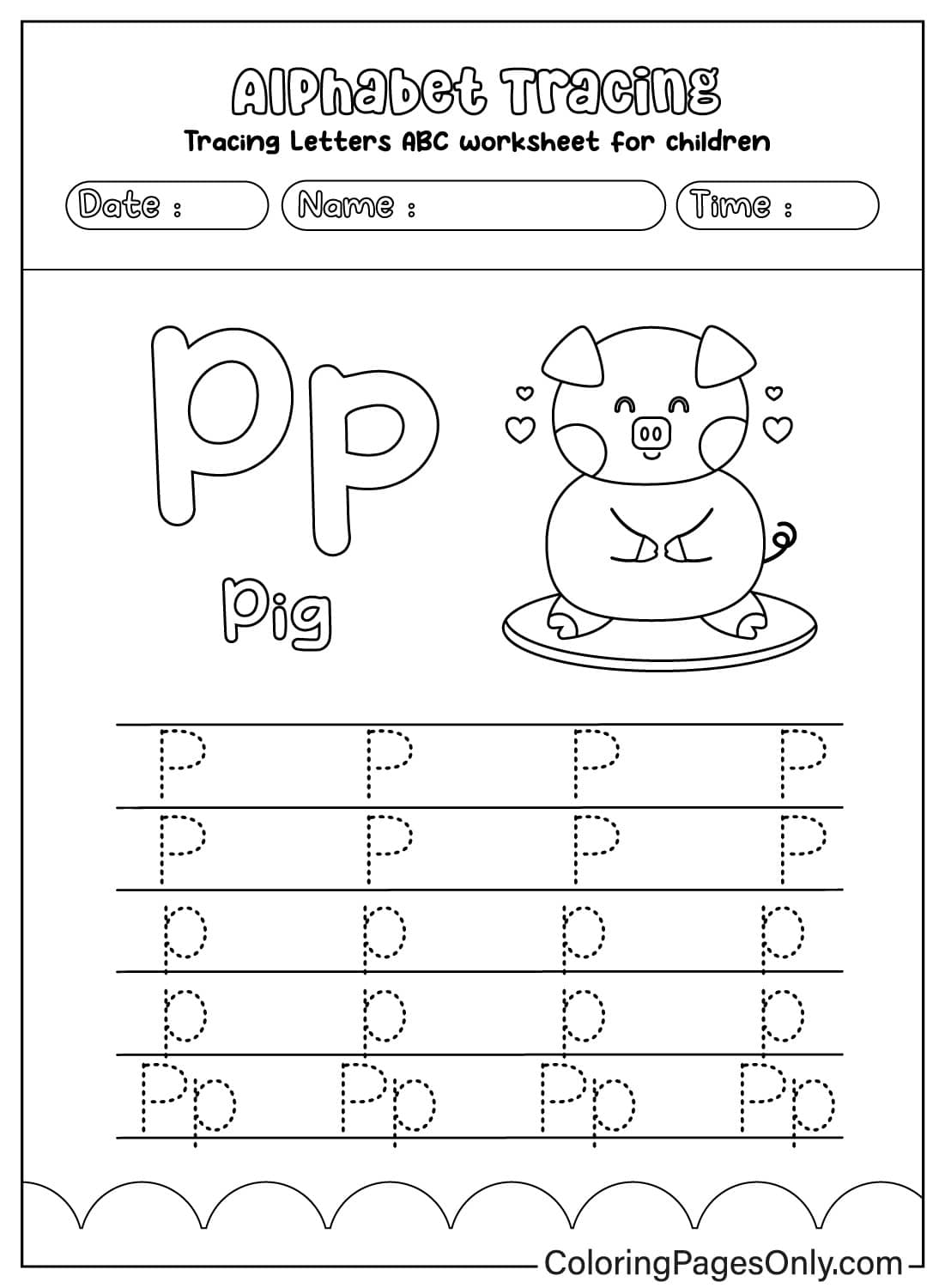 Letter P For Kids Free Printable Coloring Pages Letter P For Kids Free Printable Coloring Pages